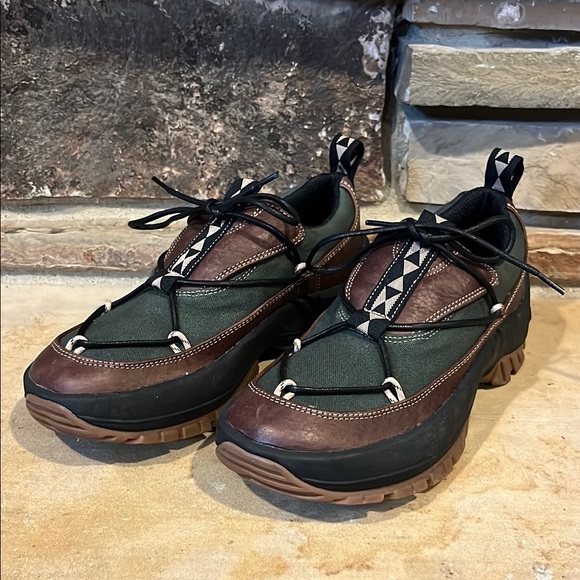 Ulu | Shoes | Ulu Outdoor Brown Leather And Green Canvas Sneaker | Poshmark